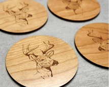 Unique deer coaster related items | Etsy