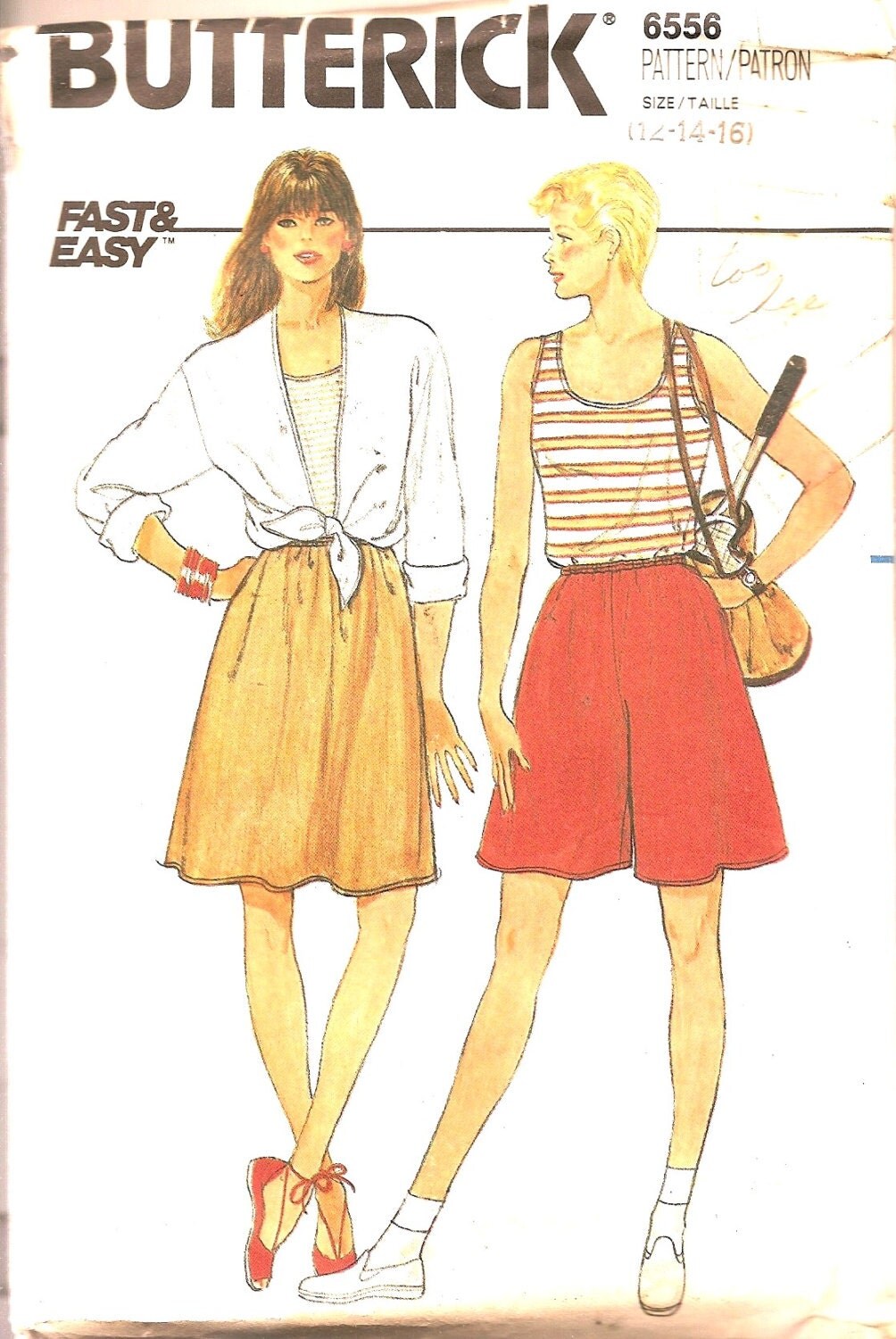 Vintage Sewing Patterns 1980s Fashion Top Skirt