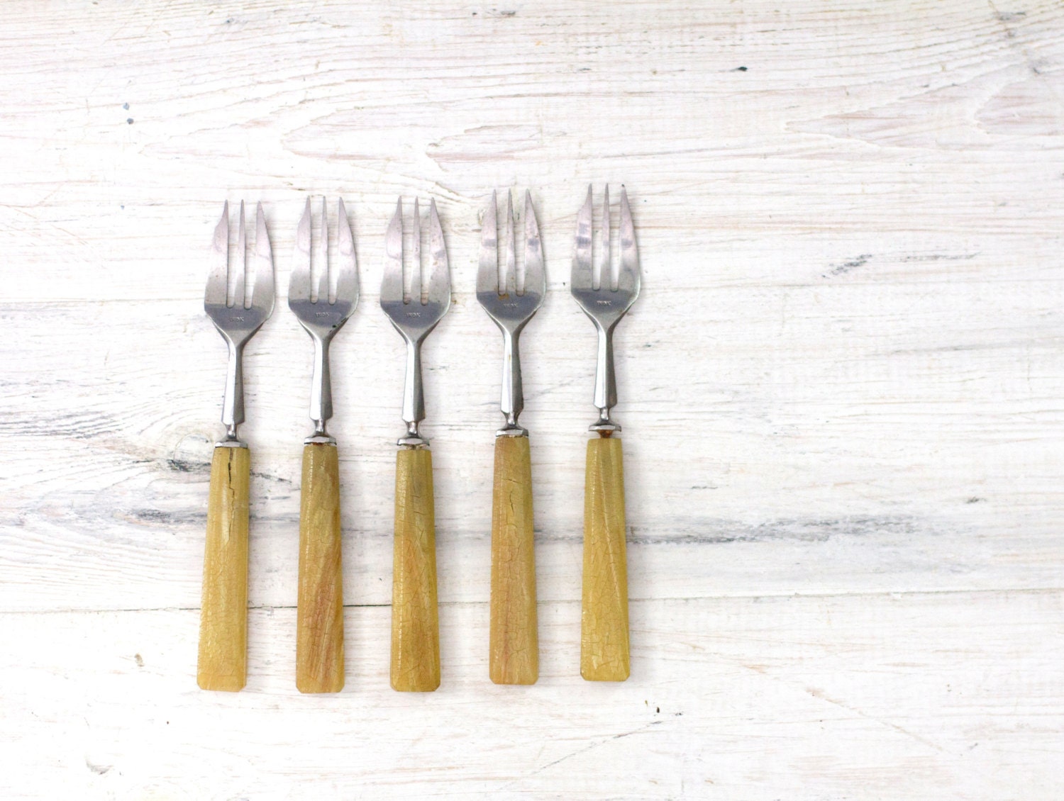 Antique French Dessert Forks with Horn Handle – Set of 5 – Haute Juice