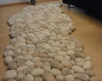 Felt stone rug exclusive nature living environment by flussdesign