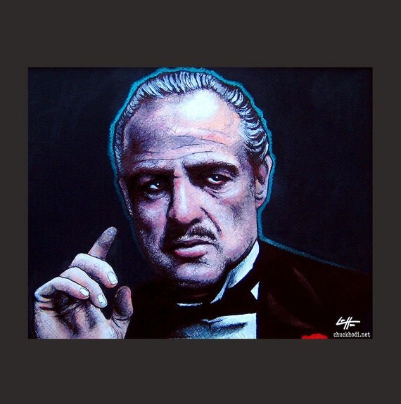 Items similar to Print 8x10" - Don Vito Corleone - The Godfather Marlon ...