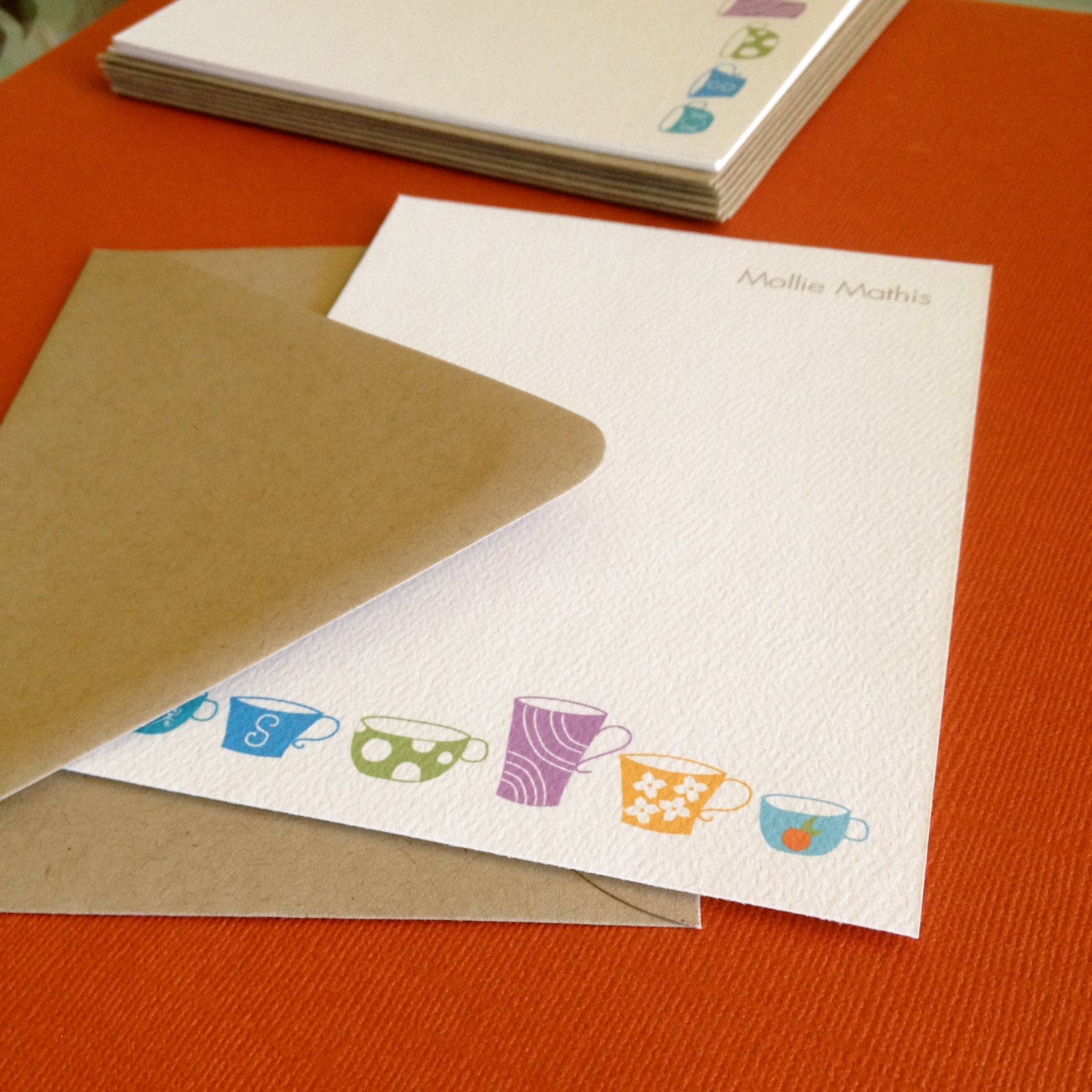 Design 08 Personalized Stationery set of 8 by InvitaPaperStudio