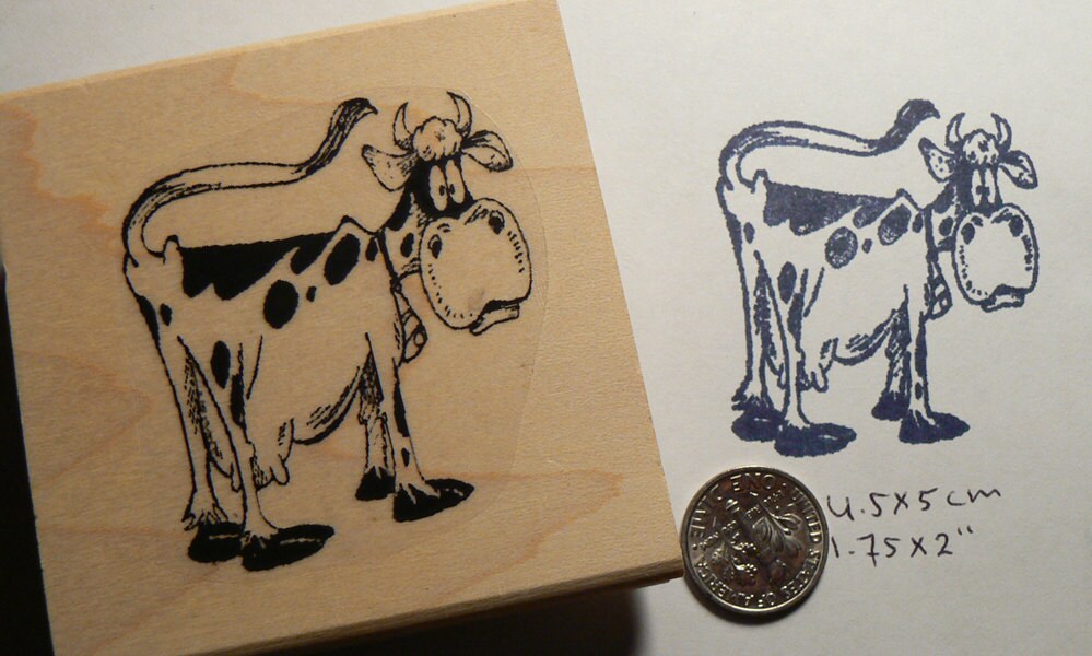 Cow style rubber stamp P43