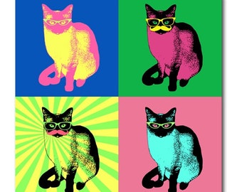 Popular items for pop art cat on Etsy