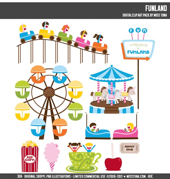 Funland Digital Clipart Clip Art Illustrations instant