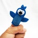 Blue jay bird bird felt finger puppet animal puppet
