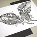 Two Feathers . Original Pen Drawing . Feather Art . Black and