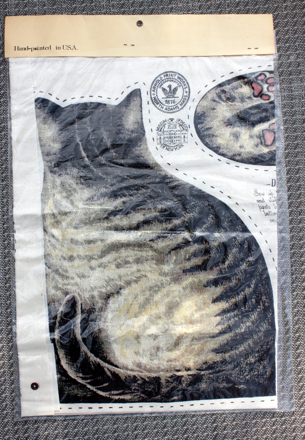 Tabby Cat Cloth Doll Fabric Panel Pattern Diy 1977