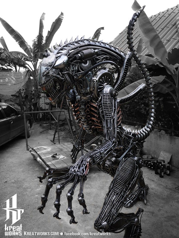 Aggressive Recycled Metal Monster Made-to-order
