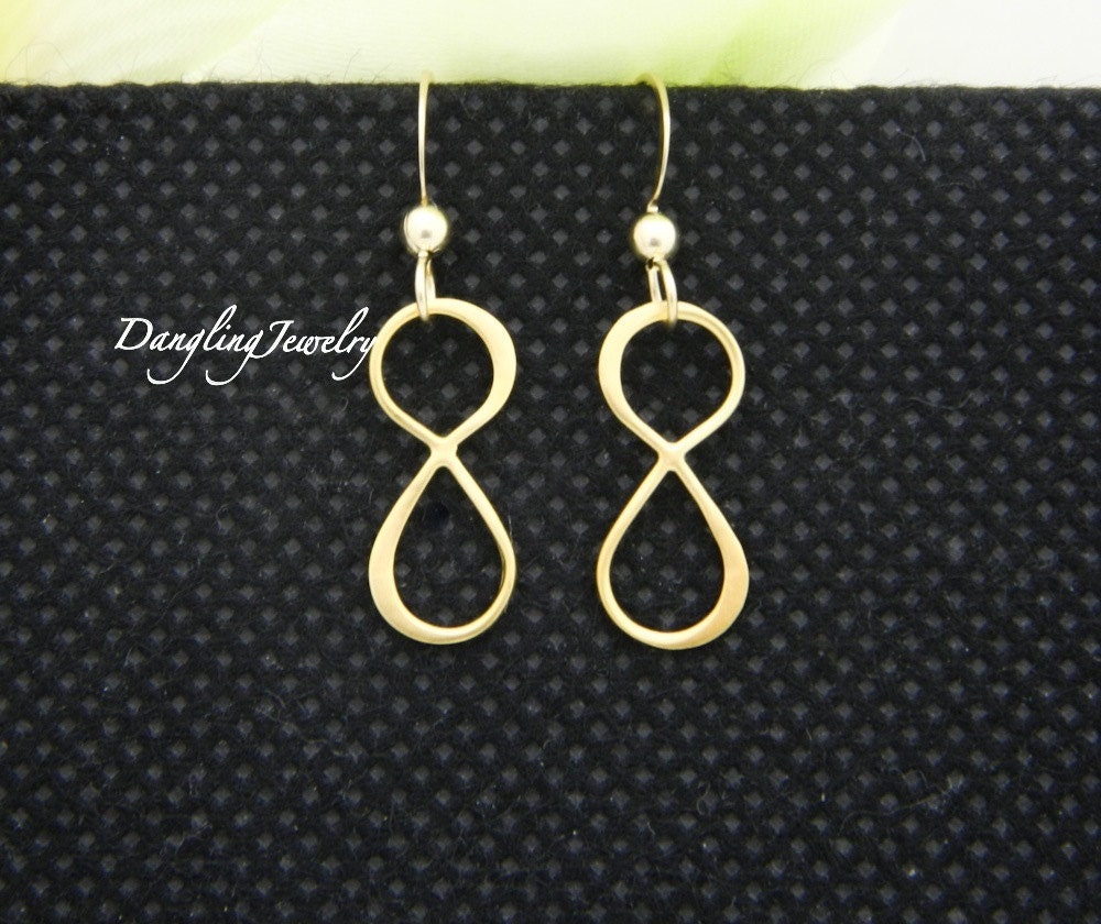 Gold Infinity Earrings infinity Drop Earrings Bridesmaid