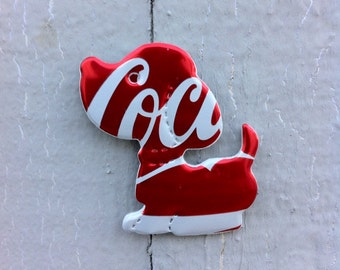 Items similar to Coca Cola Cat Recycled Soda Can Magnet or Pin on Etsy