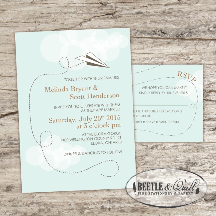 Fly with Me Printable Wedding Invitation Set – OnePaperHeart ...