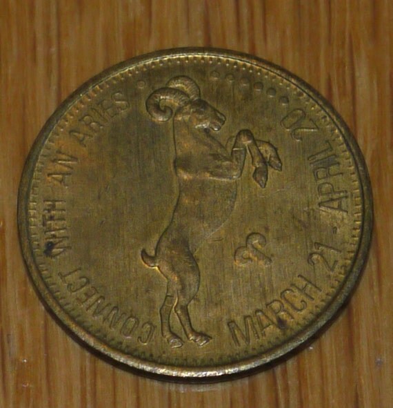 Vintage Aries Love Token /Coin Fearless Connect by estatequeenbee