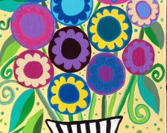 Kerri Ambrosino Art NEEDLEPOINT Mexican Folk Art Black Cat