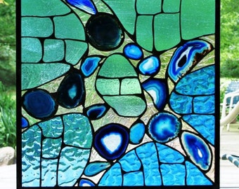 Unique agate stained glass related items | Etsy
