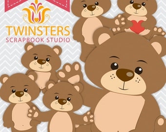 Cute bear clipart | Etsy