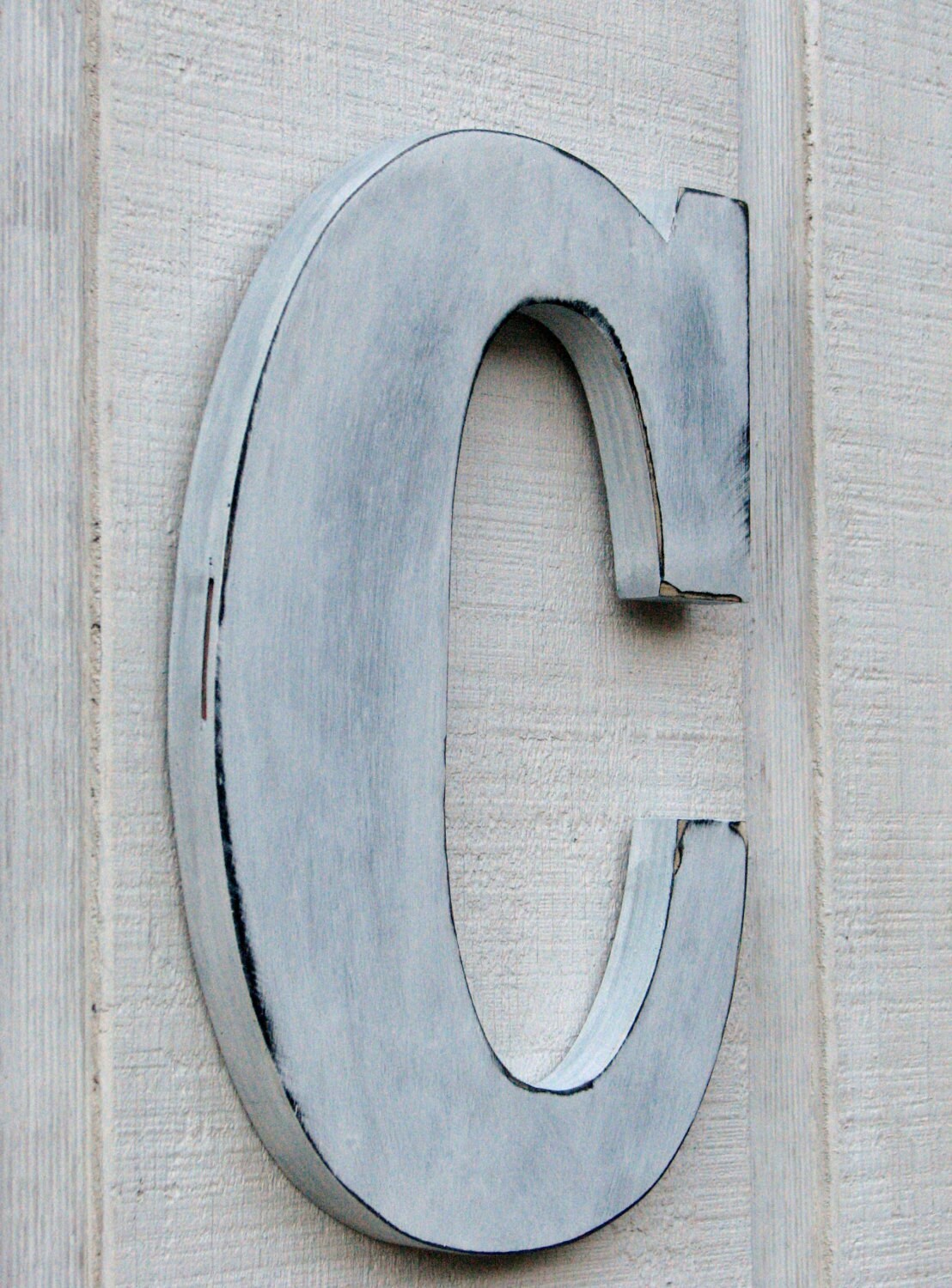 Rustic Wooden Letter C Distressed in