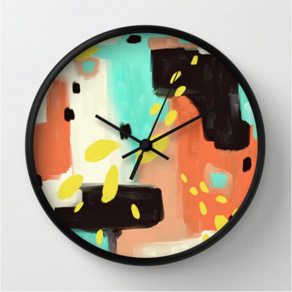 Abstract modern Clock abstract painting modern art brush