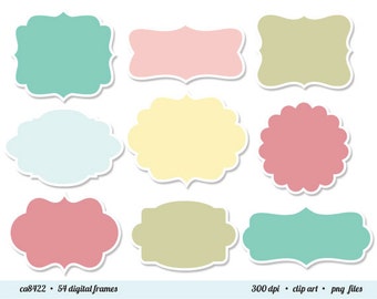 Label frames clipart | Etsy