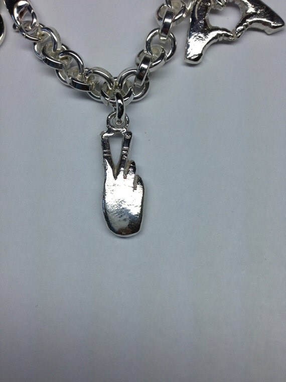 Items similar to PLUR Hand Symbols in .925 Sterling Silver Peace Love ...