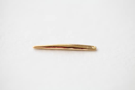 2 PCS Small Skinny Vermeil Needle Spike Pendant gold plated