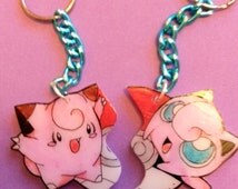 Clefairy and Jigglypuff Best Friends keychains