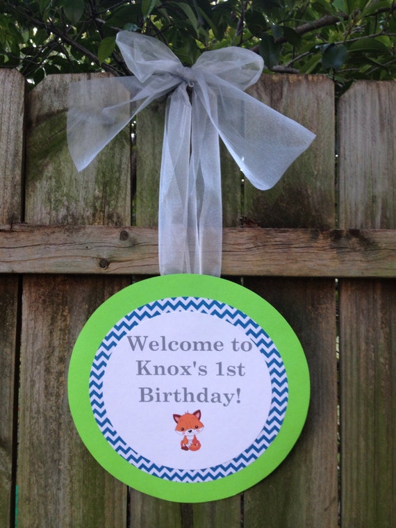 Items similar to Fox / Baby Fox Welcome Sign for Birthday Party or Baby ...