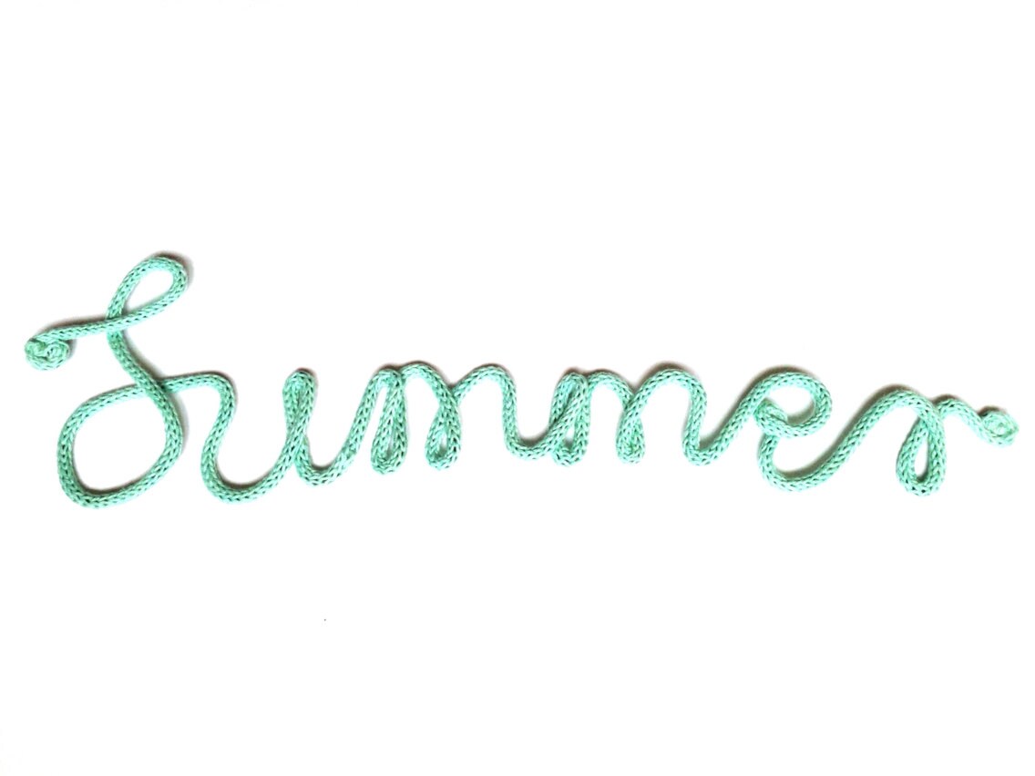 Aqua Summer Crochet Cursive Medium Wire Wall Word Etsy Finds