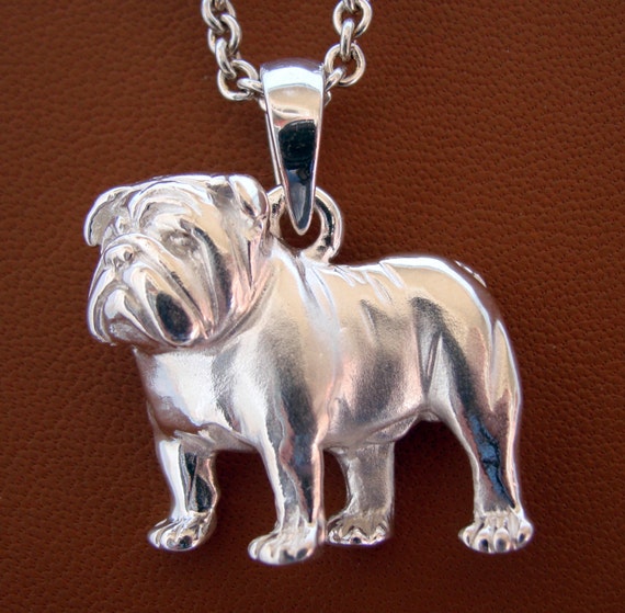Large Sterling Silver Bulldog/ English Bulldog Standing Study