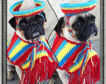 Pugs-Cinco De Mayo-Poncho-Sombrero For Dogs-Pet Clothing-Dog Clothing ...