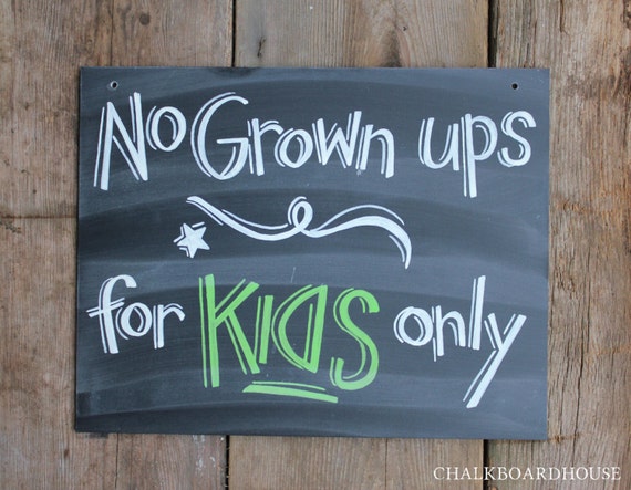 Items similar to Hand Painted Chalkboard Kids Only Sign - 11x14 ...