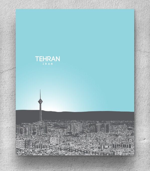 Tehran Iran Skyline Poster / Home or Office Wall Art Poster