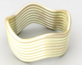 14K Gold Wavy Wire Ring