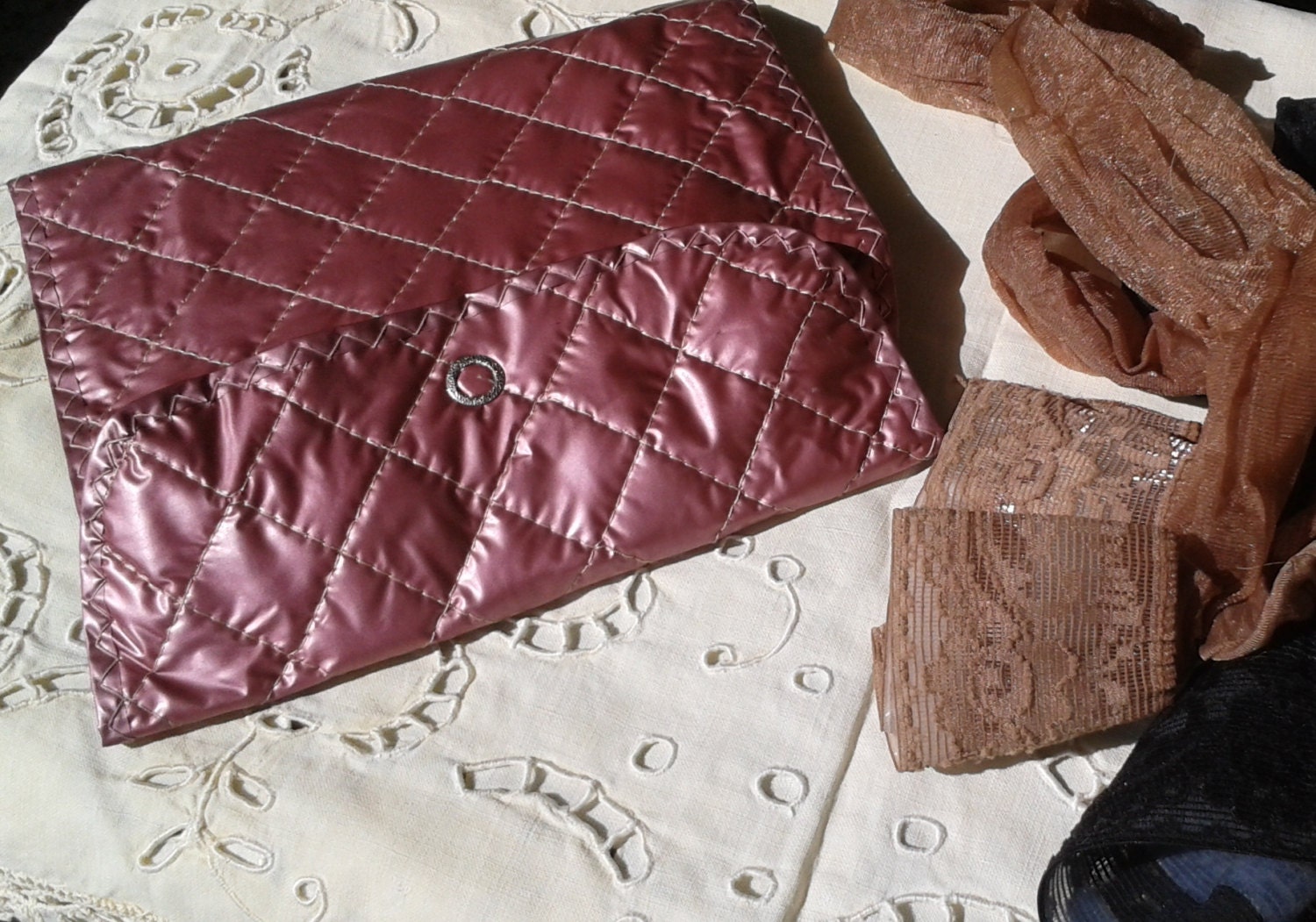50’s Stockings Bag- Vintage Lingerie Bag – Pink – Padded Polyamide ...