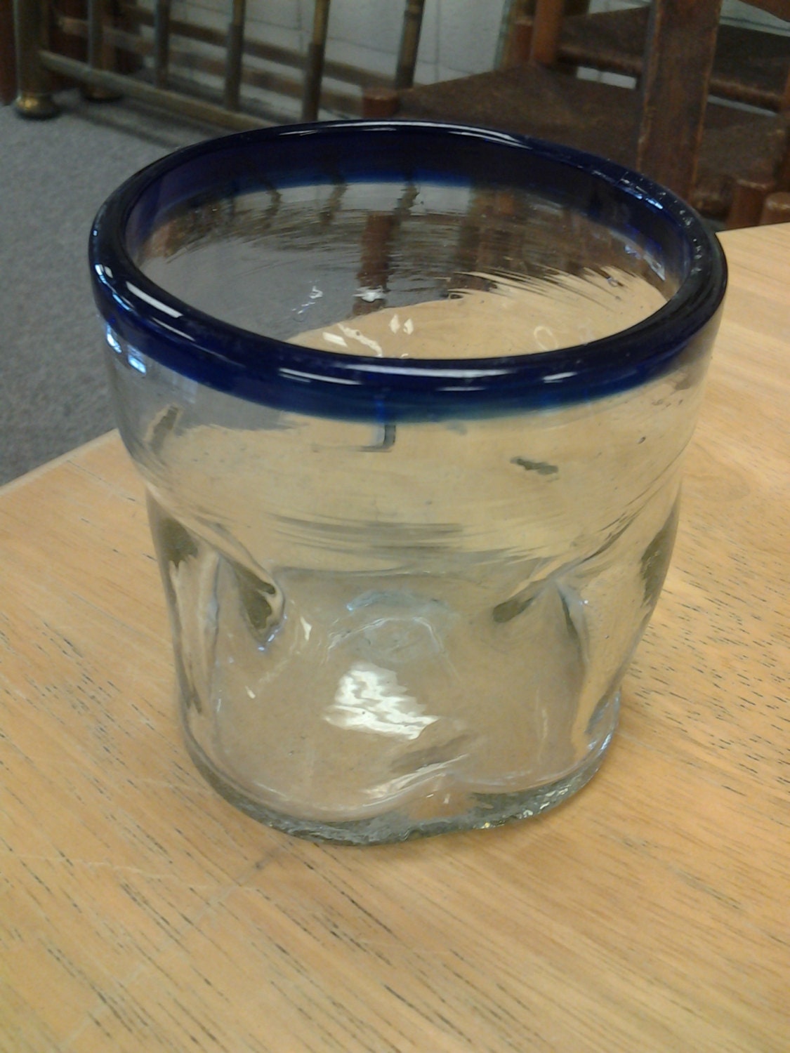 Blue Rimmed Hand Made Mexican Juice Glass – Haute Juice