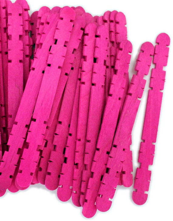 1000 Pink Notched Hobby Craft Sticks
