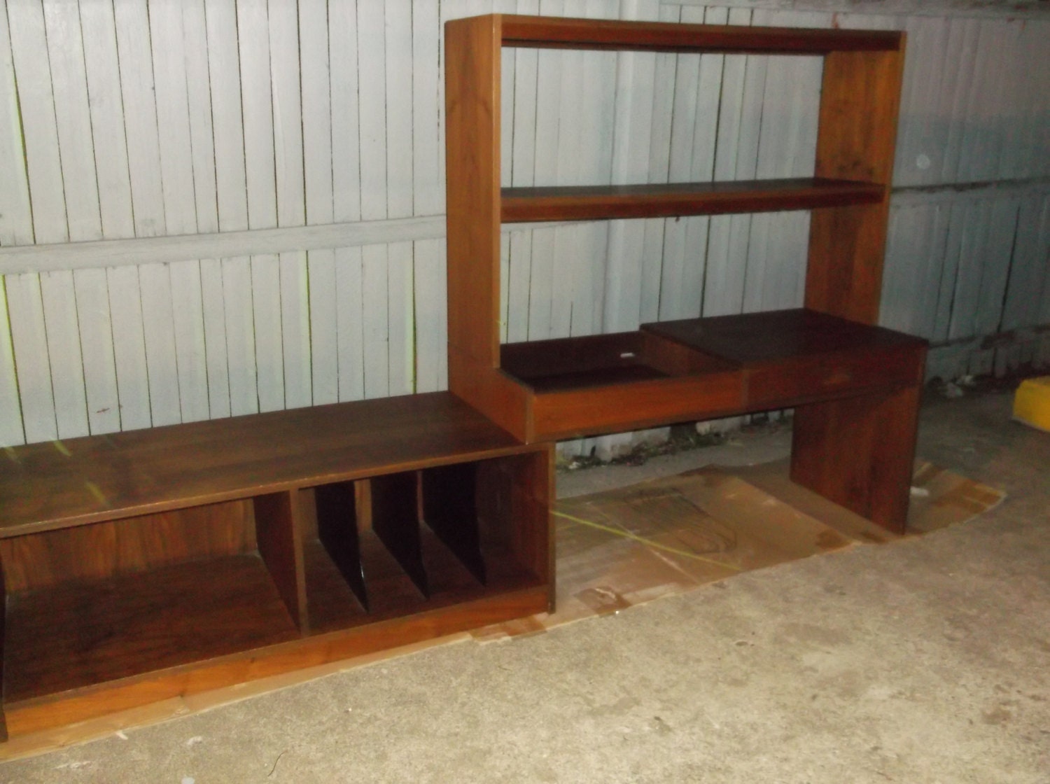 A sweet mid century modern teak wood wall unit mid century modern ...