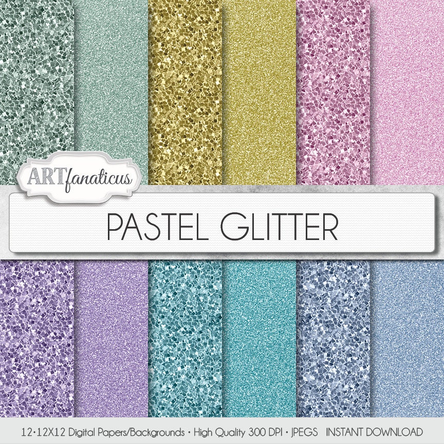 Pastel Glitter digital papers PASTEL GLITTER