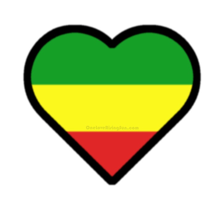 Heart Rasta One Love Car Decal Sticker Peace Bliss Love