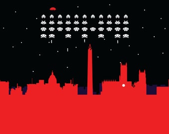 Popular items for space invader print on Etsy