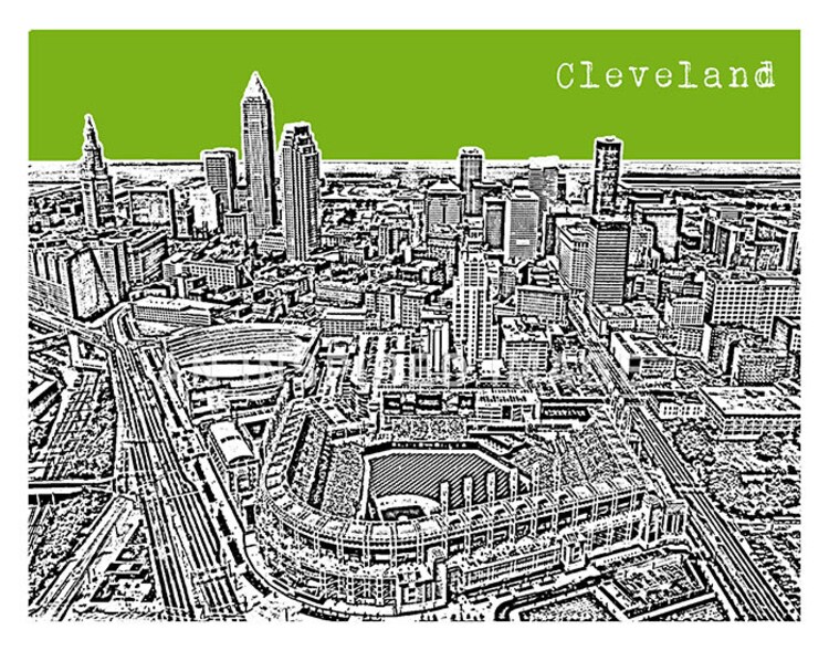 Cleveland Skyline Poster Print Art Ohio OH by AnInspiredImage