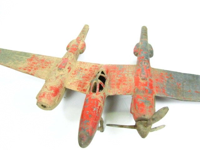 TOY AIRPLANE Vintage Toy Antique Toy metal by KarensChicNShabby