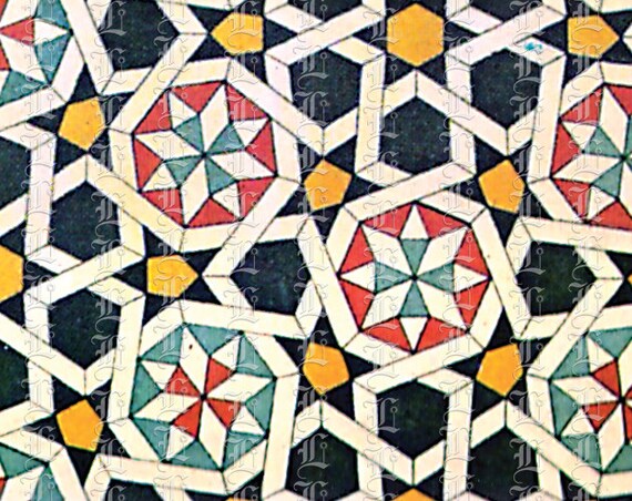 Printable Islamic Art Wall Pattern Printable by luminariumgraphics