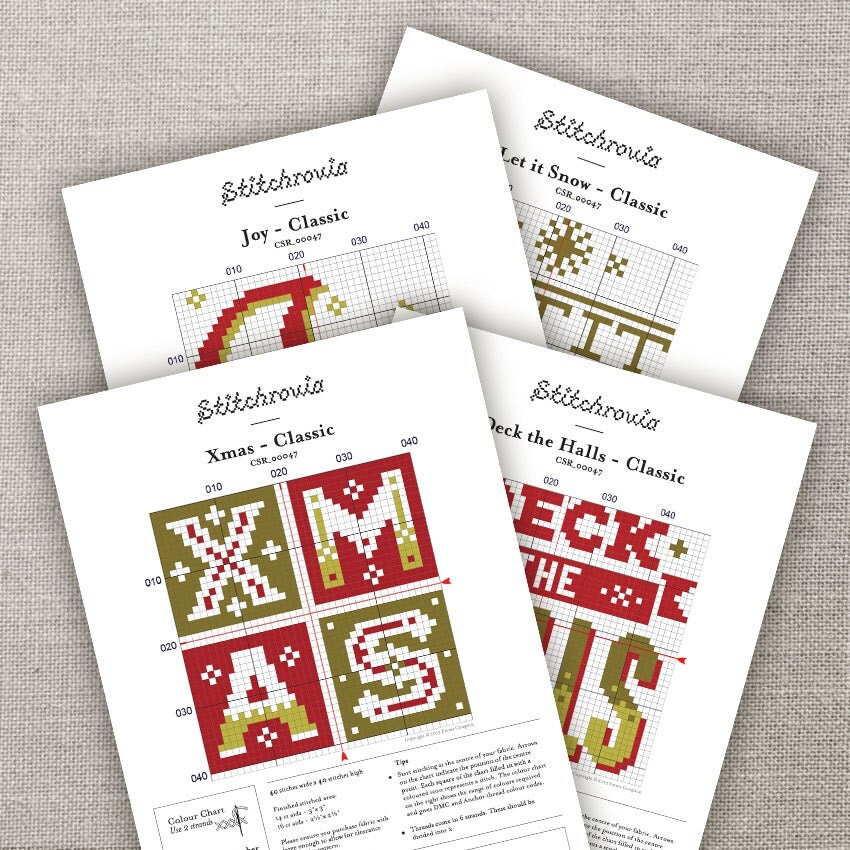 Christmas Classic Hoop Set Cross Stitch Patterns by Stitchrovia