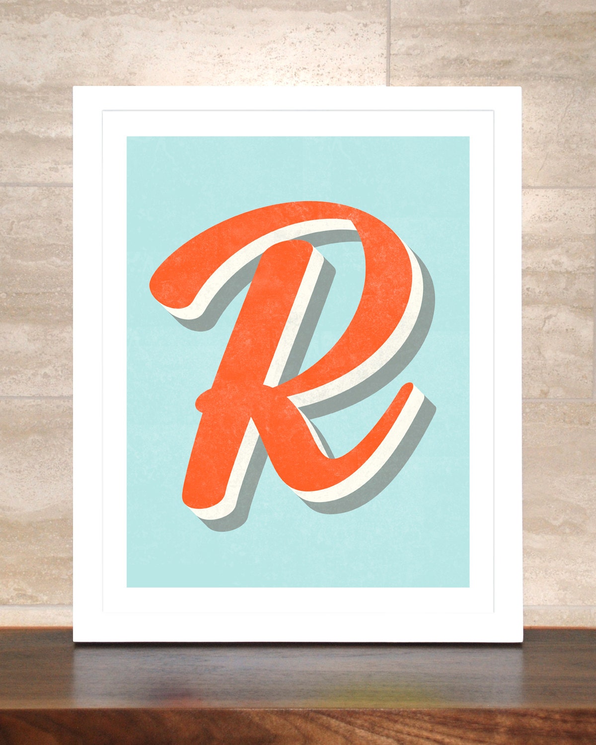 The Letter R Original Art Print Typography by CindyGonzalezStudio