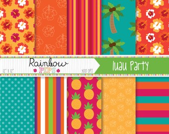 Hawaiian Luau Party Digital Paper Pack