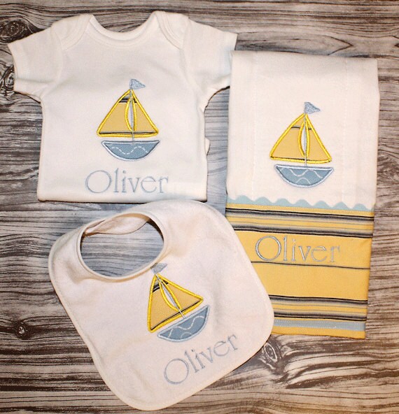 Little sailor 3 piece set includes personalized onepiece
