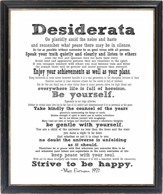 Desiderata 8x10