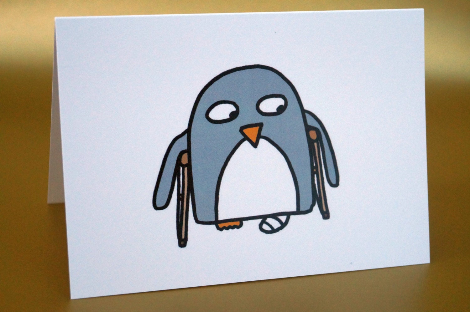 Get well card Broken leg Broken ankle sore by penguinparadeshop