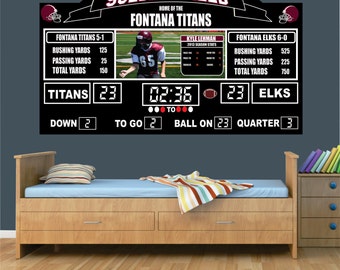 Personalized Football Scoreboard Wall Mural